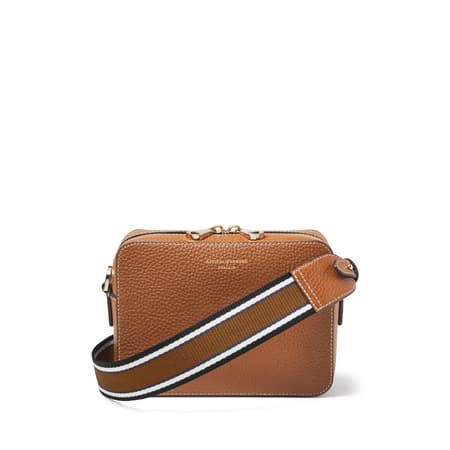 Tan Camera Crossbody Bag with Interchangeable Straps | Aspinal