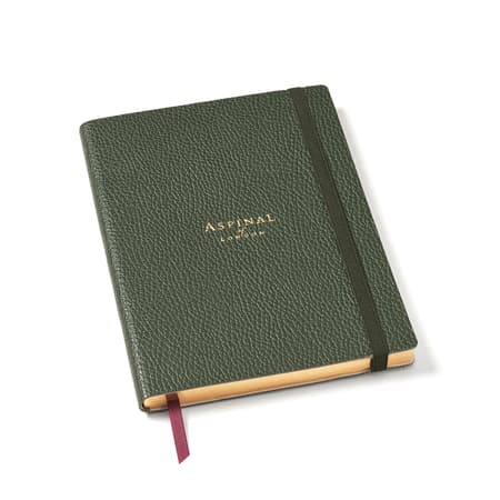 A5 Softback Notebook in Evergreen Pebble | Aspinal of London