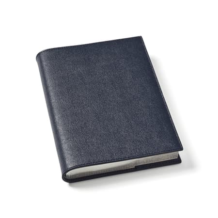 A5 Refillable Luxury Journal in Navy Saffiano | Aspinal of London