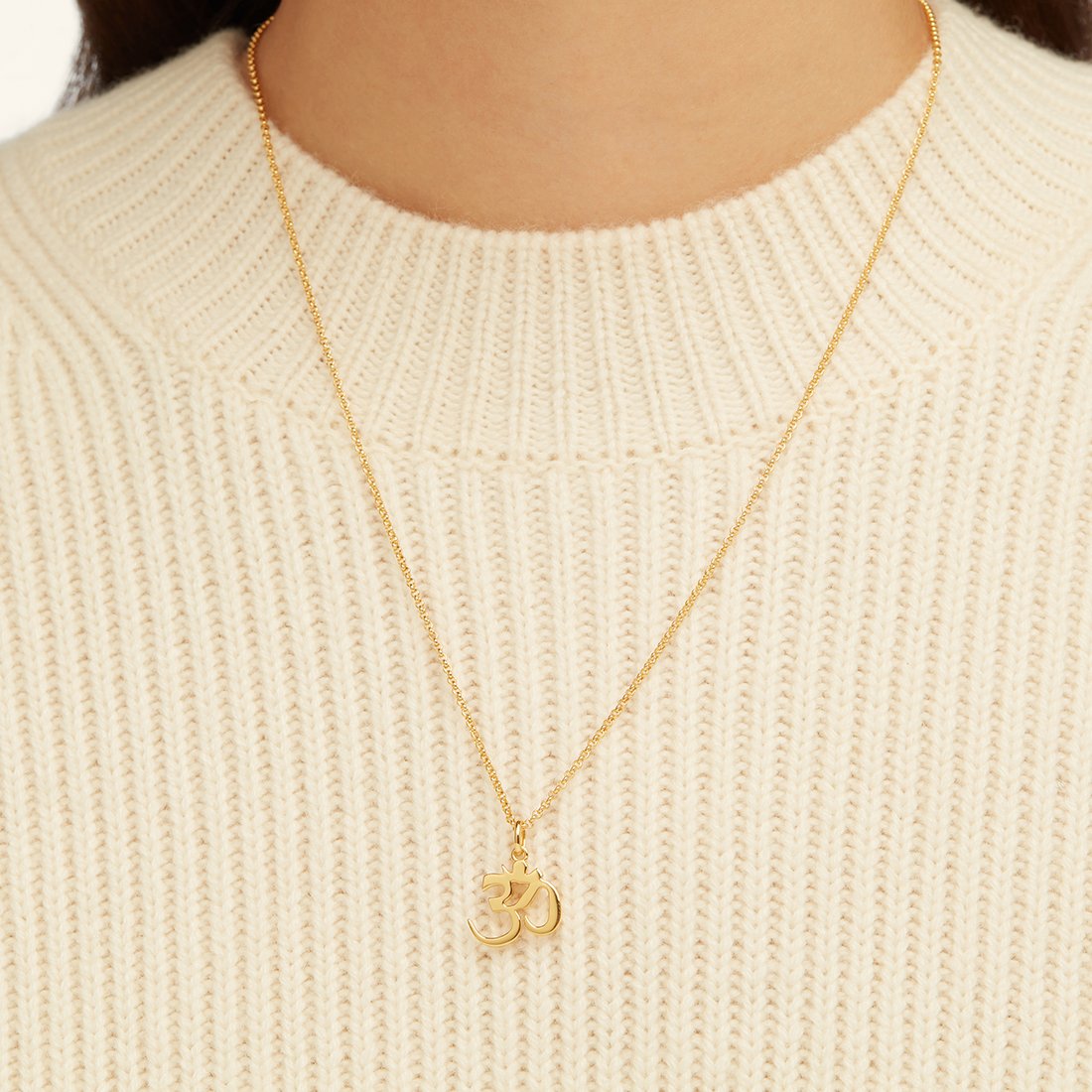 Om Pendant Necklace in 18ct Gold Vermeil | Aspinal