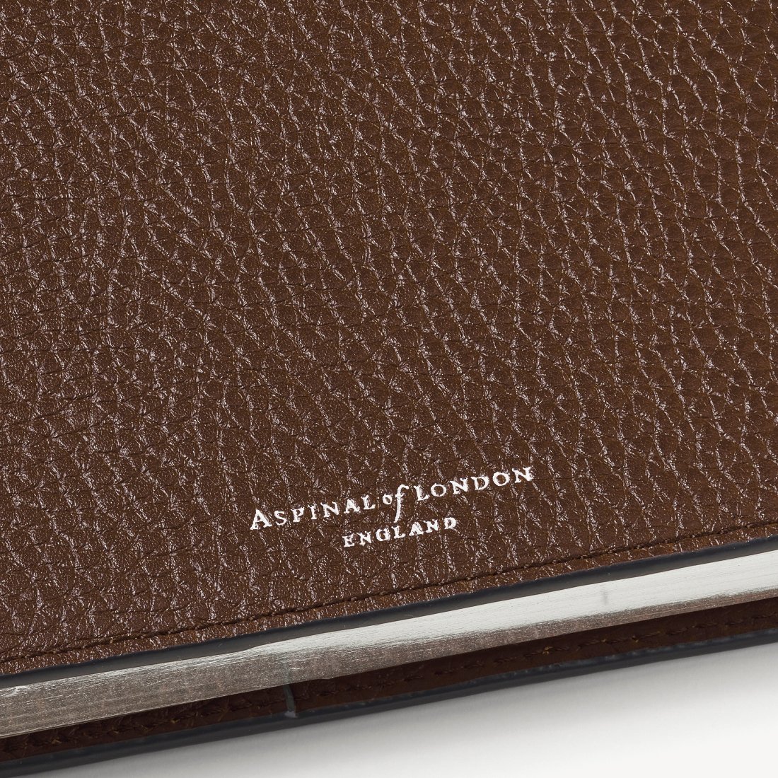 A5 Refillable Luxury Journal in Tobacco Pebble | Aspinal