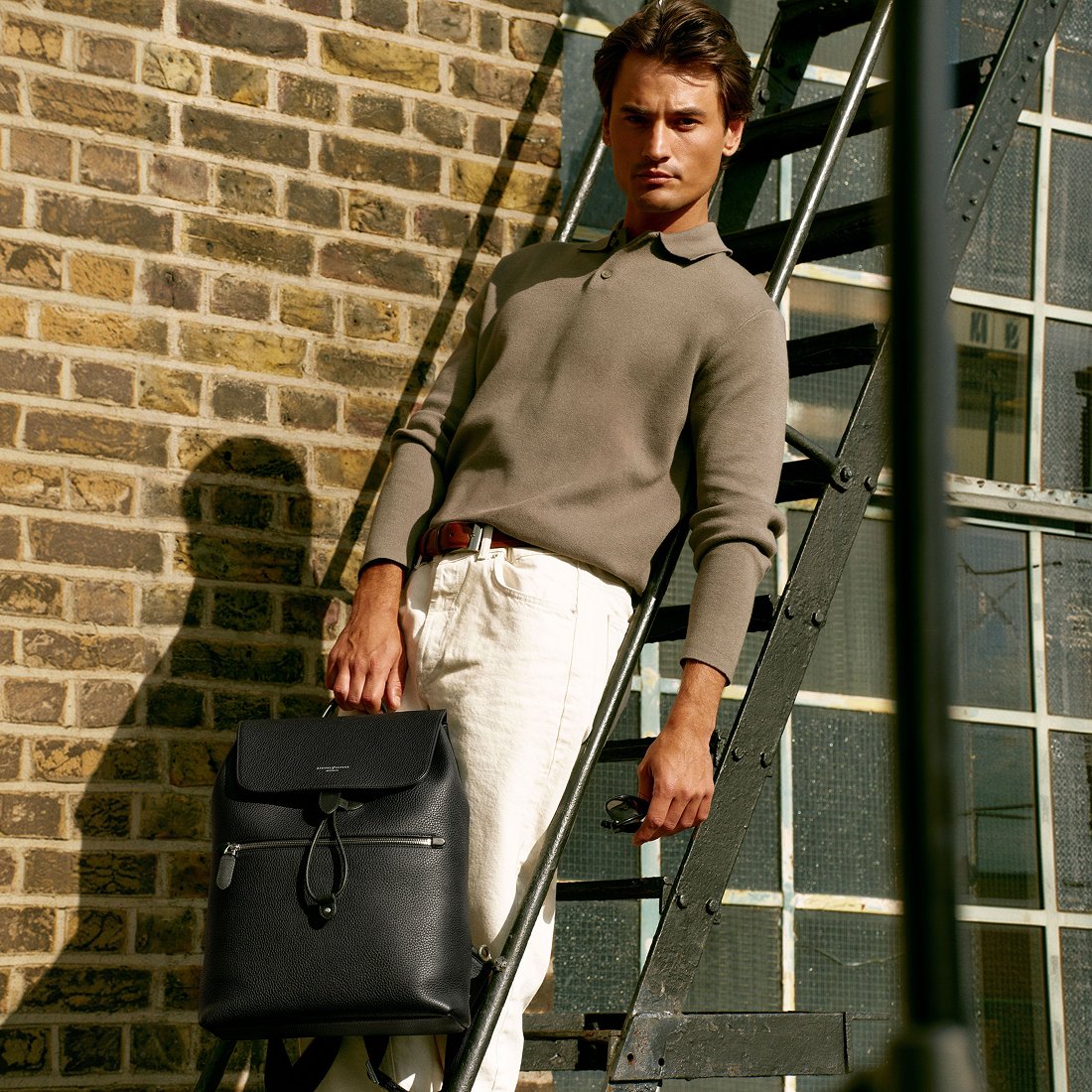 Reporter Black Backpack | Aspinal of London