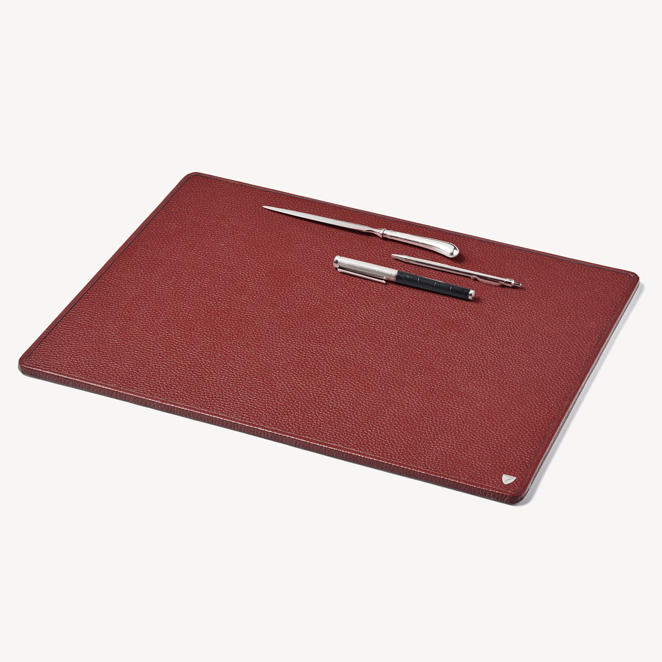A3 Desk Pad in Merlot Pebble | Aspinal of London