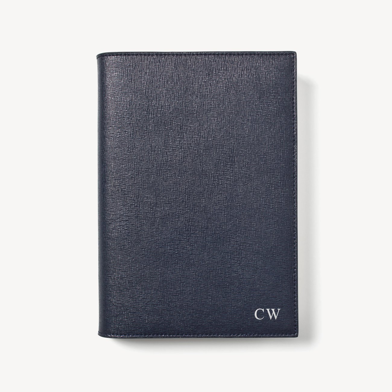 A5 Refillable Luxury Journal in Navy Saffiano | Aspinal of London