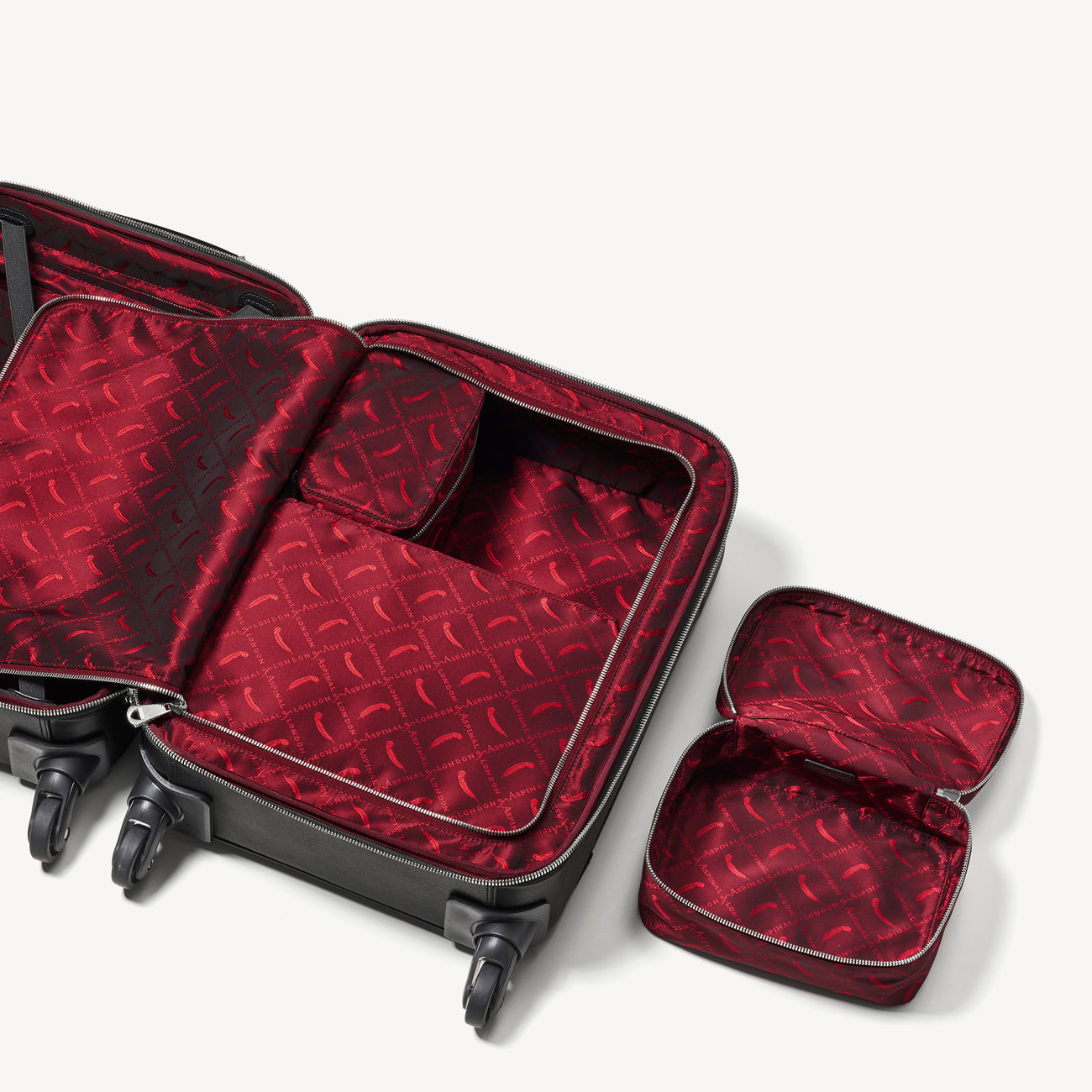 Connaught Cabin Case in Black Saffiano | Aspinal of London