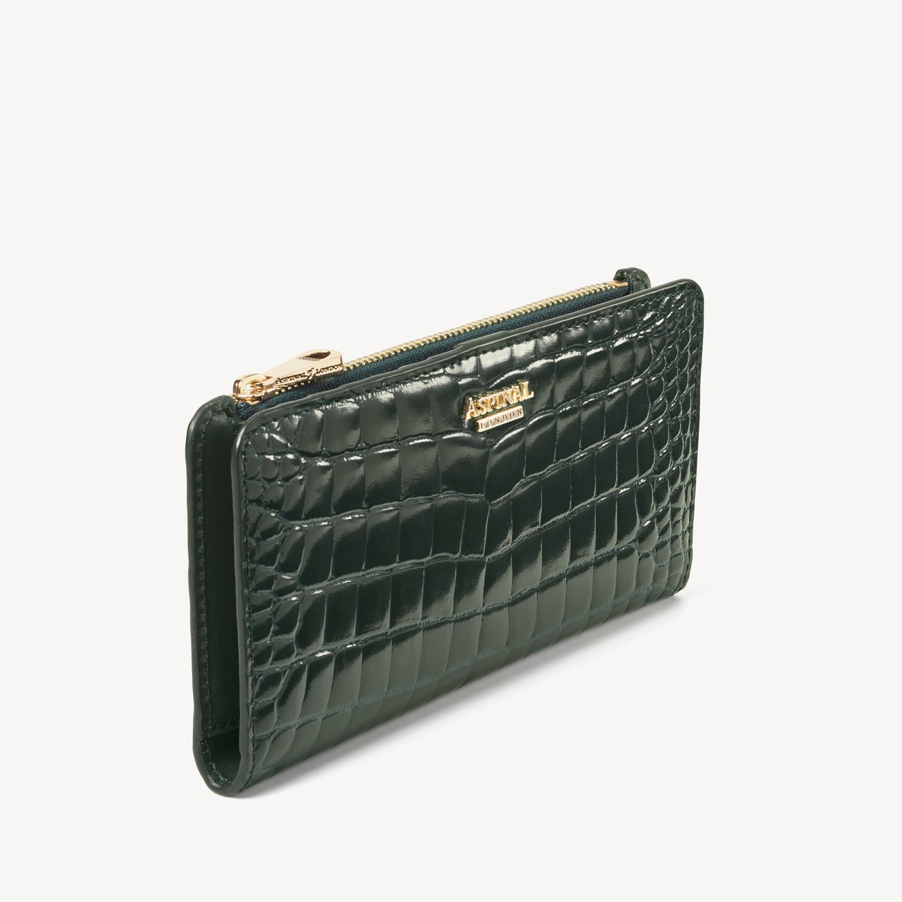 Mayfair® Large Credit Card Wallet in Evergreen Croc | Aspinal