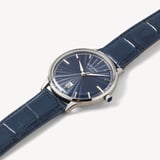 Mount Street Men's Watch in Navy Croc & Stainless Steel | Aspinal