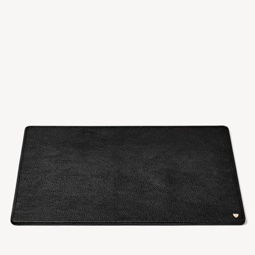 A3 Desk Pad in Black Pebble | Aspinal of London