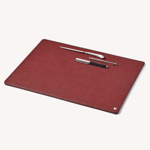 A3 Desk Pad in Merlot Pebble | Aspinal of London