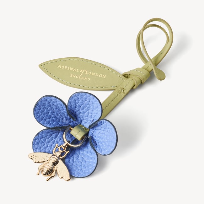 Wildflower & Bee Charm in Capri Blue Pebble | Aspinal of London