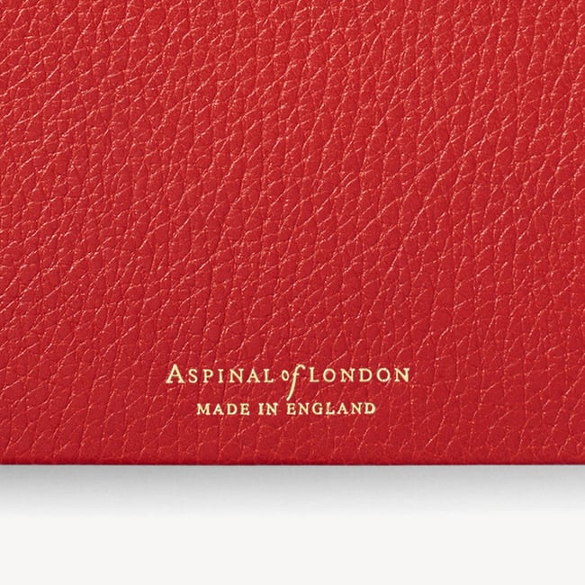 2026 A4 Week to View Leather Diary in Red Pebble | Aspinal