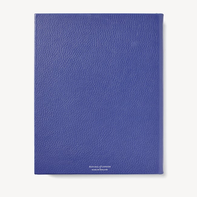 2026 A4 Week to View Leather Diary in Blue Pebble | Aspinal
