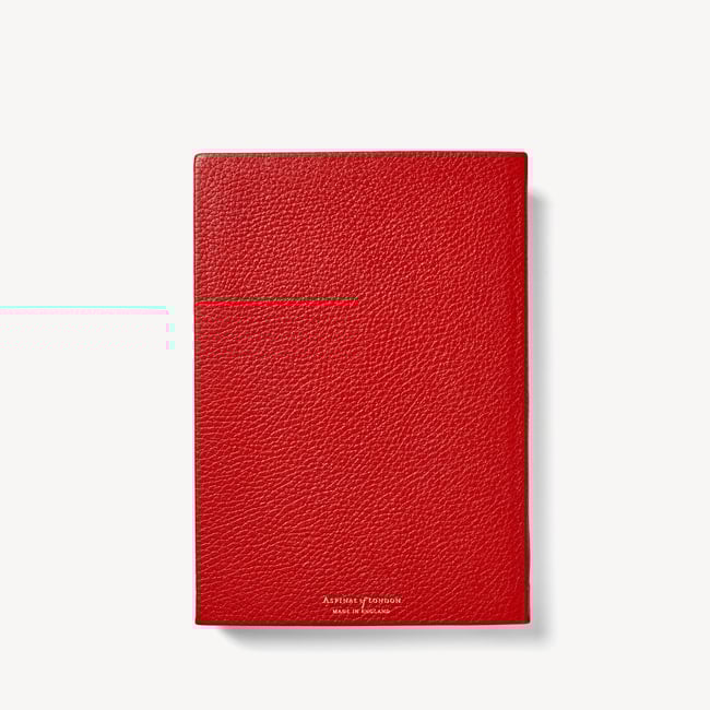 2026 A5 Day to Page Leather Diary in Red Pebble | Aspinal