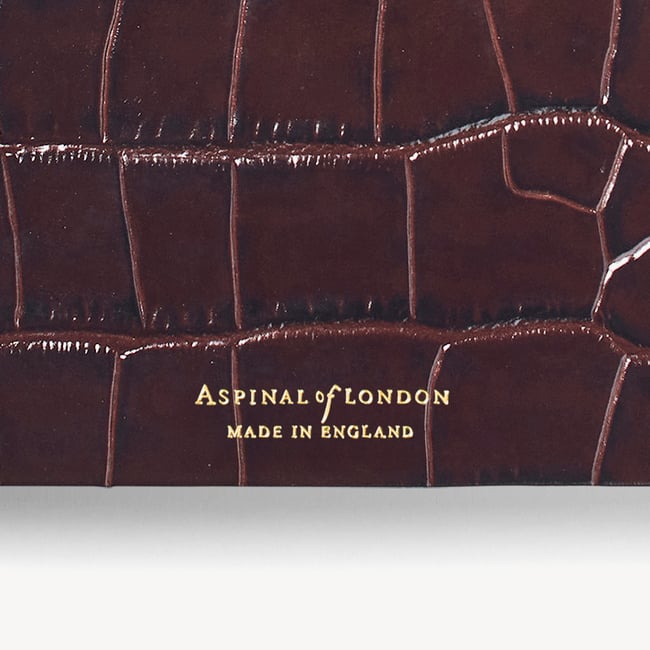 2026 A5 Week to View Leather Diary in Amazon Brown Croc | Aspinal