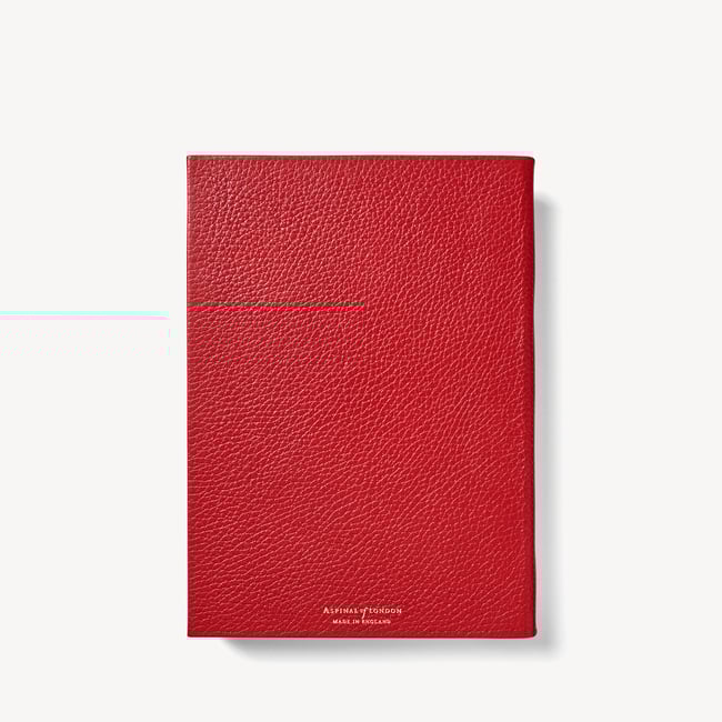 2026 A5 Week to View Leather Diary in Red Pebble | Aspinal
