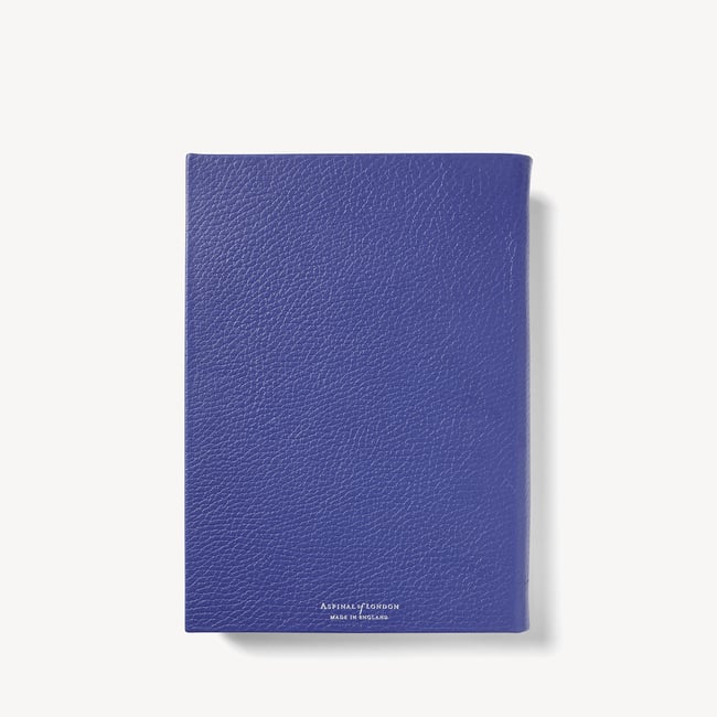 2026 A5 Week to View Leather Diary in Blue Pebble | Aspinal