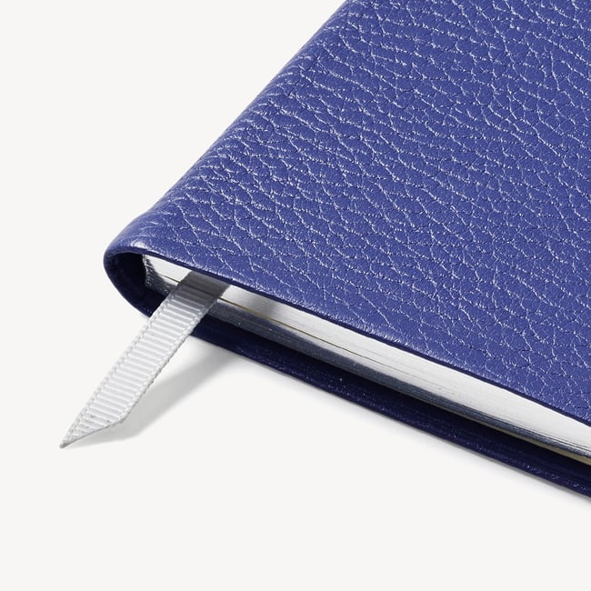 2026 Slim Pocket Leather Diary in Cobalt Blue Pebble | Aspinal