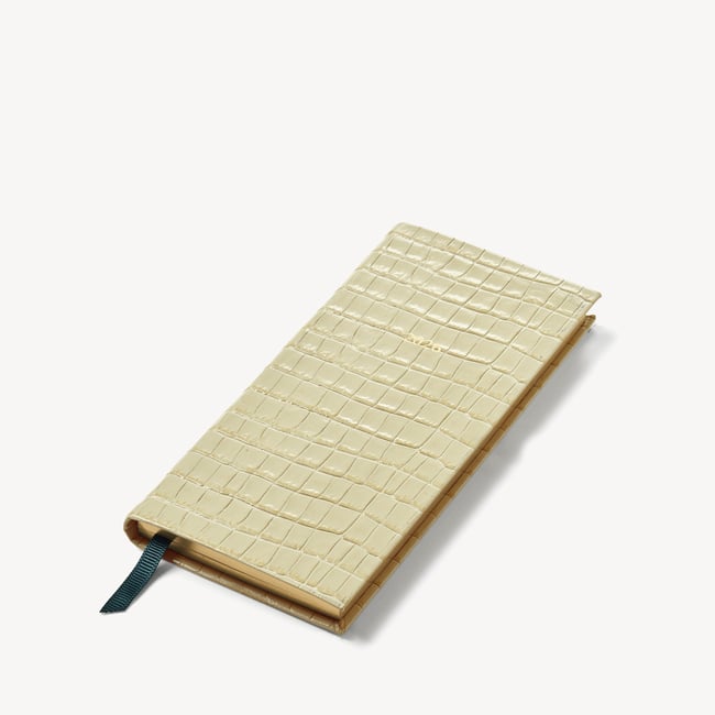 2026 Slim Pocket Leather Diary in Pistachio Croc | Aspinal