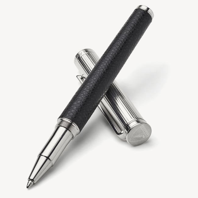 A5 Refillable Journal & Pen Set in Black Saffiano | Aspinal