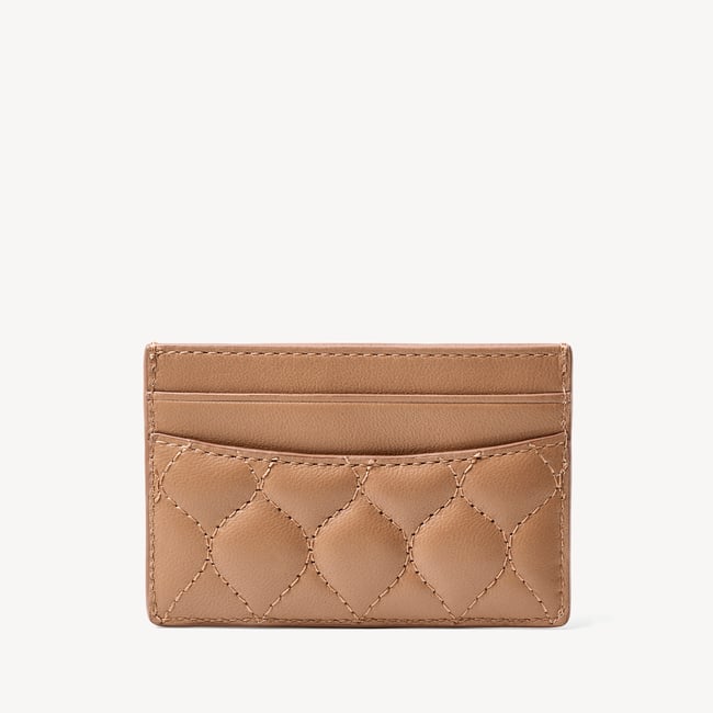 Slim Credit Card Holder in Caramel Quilted Nappa | Aspinal
