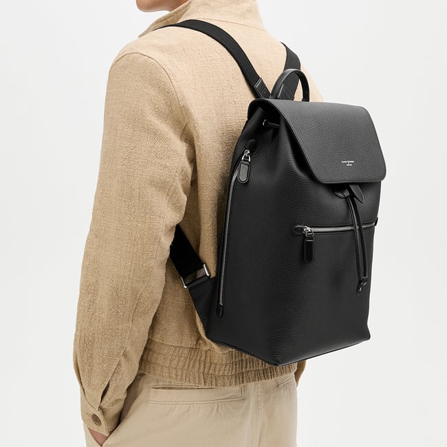 Reporter Black Backpack | Aspinal of London