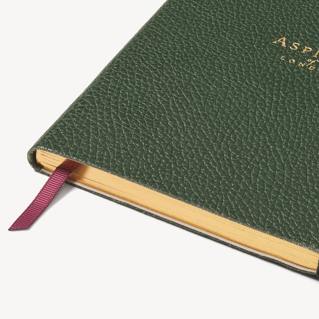 A5 Softback Notebook in Evergreen Pebble | Aspinal of London