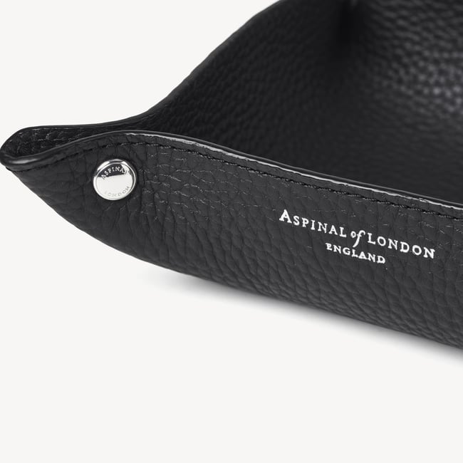 Medium Soft Tidy Tray in Black Pebble | Aspinal of London