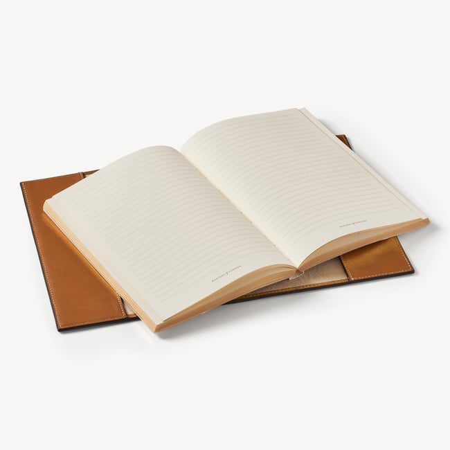 A5 Refillable Luxury Journal in Smooth Tan | Aspinal of London