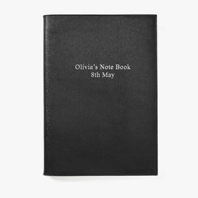 A4 Refillable Luxury Journal in Black Saffiano | Aspinal
