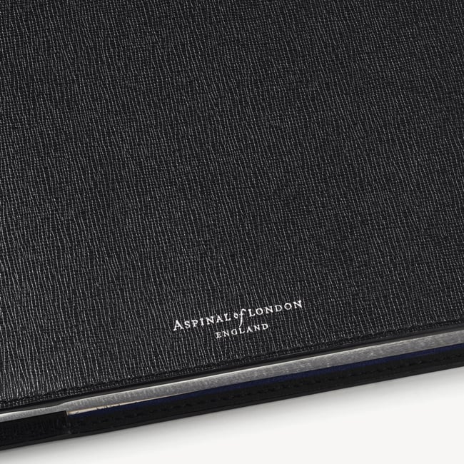 A4 Refillable Luxury Journal in Black Saffiano | Aspinal