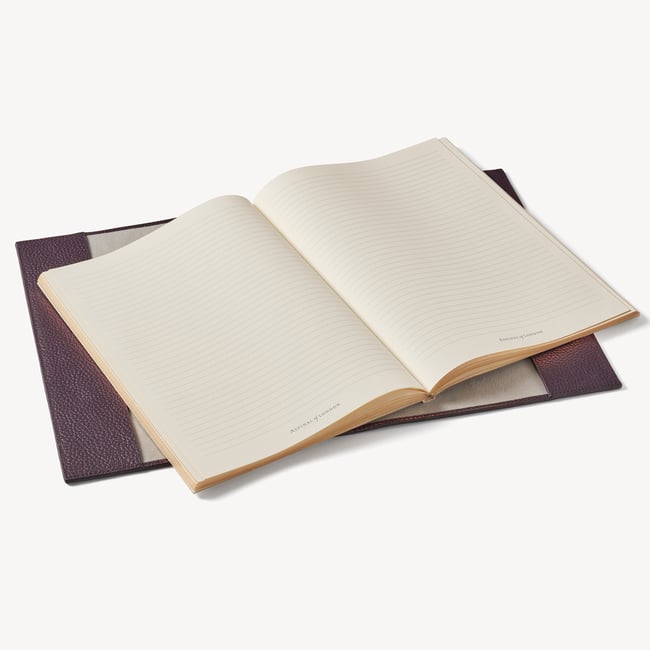 A4 Refillable Luxury Journal in Fig Pebble | Aspinal