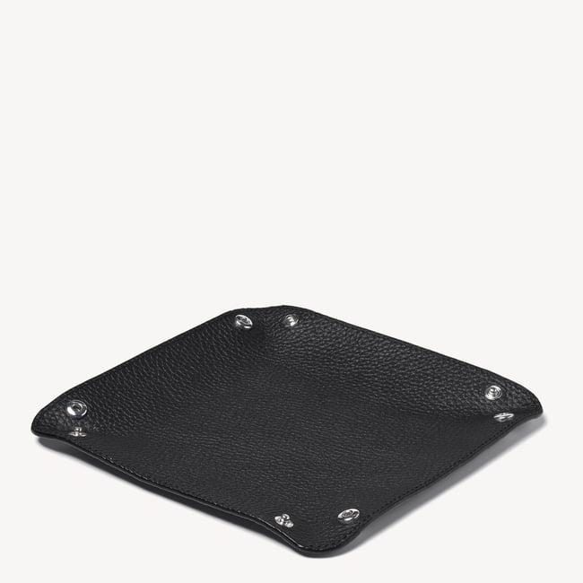 Medium Soft Tidy Tray in Black Pebble | Aspinal of London