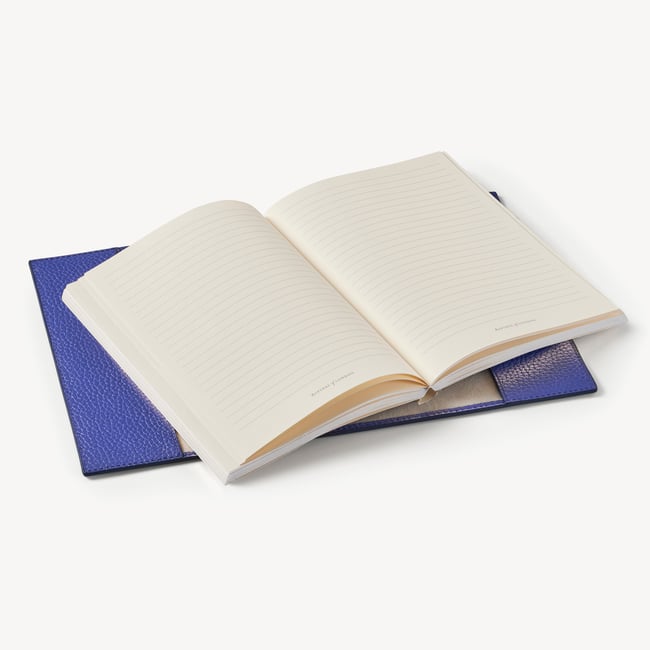 A5 Refillable Luxury Journal in Cobalt Blue Pebble | Aspinal