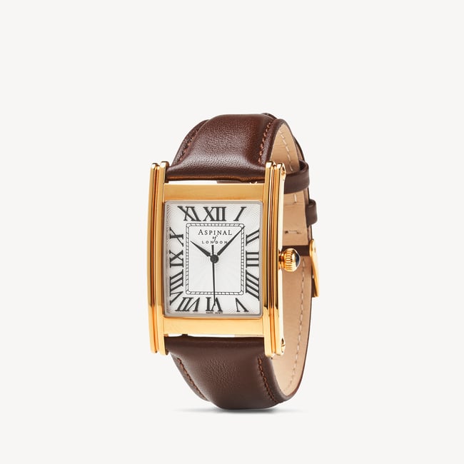 Men's Mayfair® Watch in Smooth Chocolate & 23ct Gold Plated