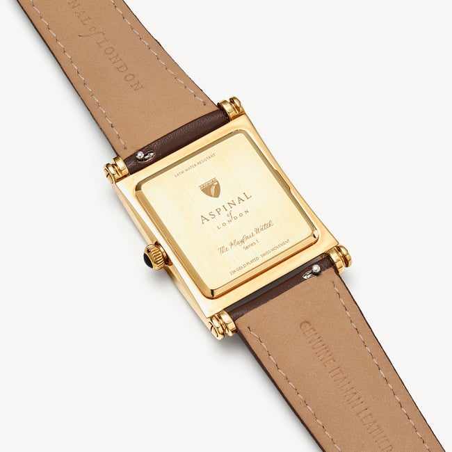 Men's Mayfair® Watch in Smooth Chocolate & 23ct Gold Plated