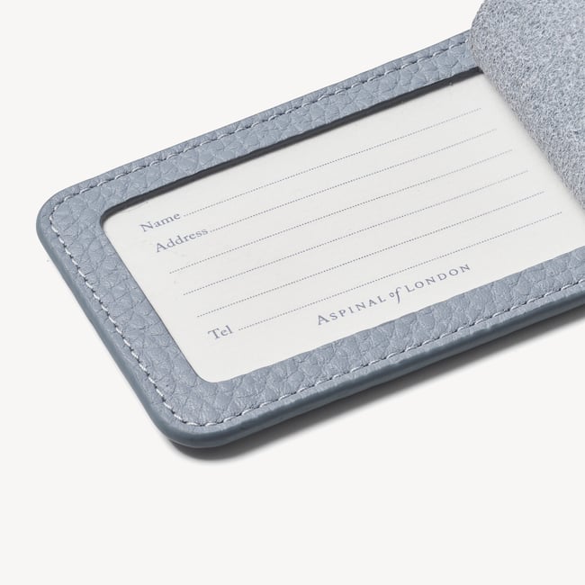 Luggage Tag in Sky Blue Pebble | Aspinal of London