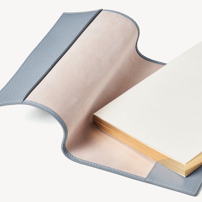 A5 Refillable Luxury Journal in Sky Blue Pebble | Aspinal