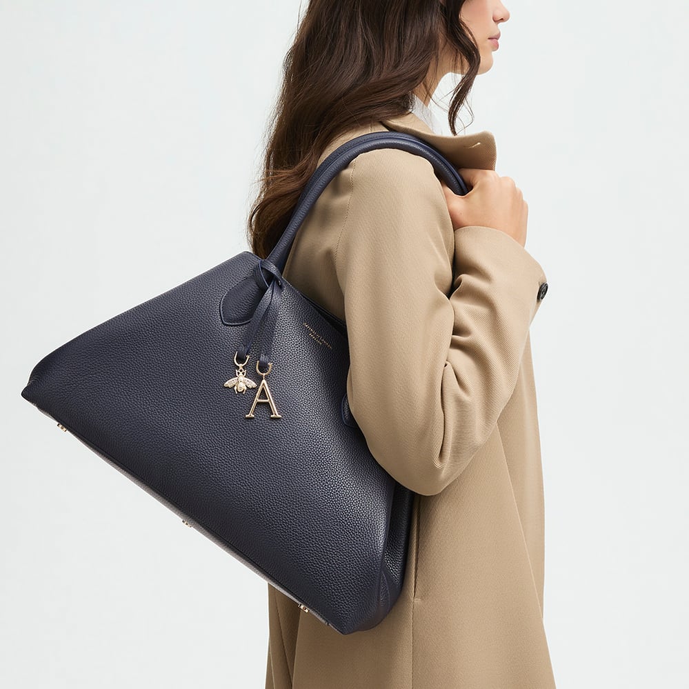 Navy Handbags | Navy Leather Handbags | Aspinal of London