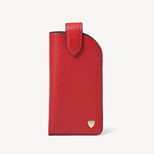 Glasses Case with Tab in Navy Pebble | Aspinal of London