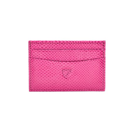 Raspberry Lizard Slim Credit Card Case | Aspinal of London