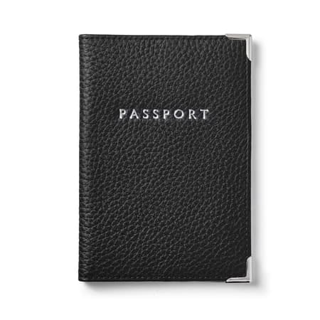 Black Pebble Passport Cover | Aspinal of London
