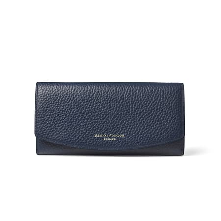 Womens Purse: Navy Pebble Essential Wallet | Aspinal of London