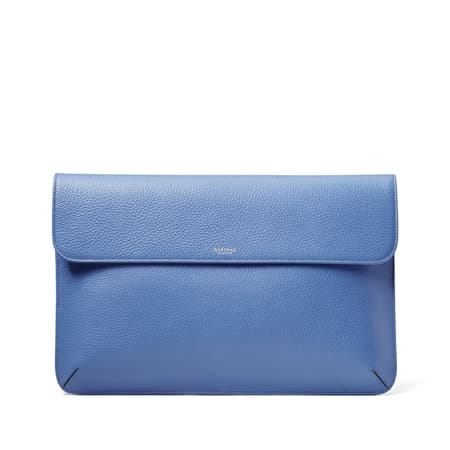 Leather Laptop Case in Capri Blue Pebble | Aspinal of London