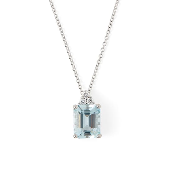 White gold and aquamarine necklace store