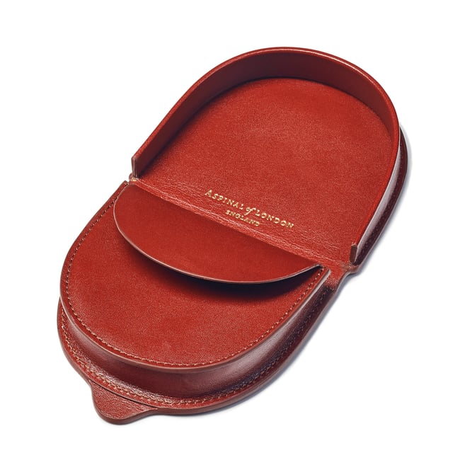 Horseshoe Coin Holder in Smooth Cognac | Aspinal of London