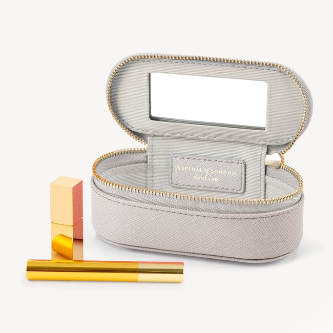 Handbag Tidy All in Light Grey Saffiano | Aspinal of London