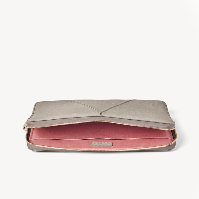London Laptop Case in Warm Grey Pebble | Aspinal of London