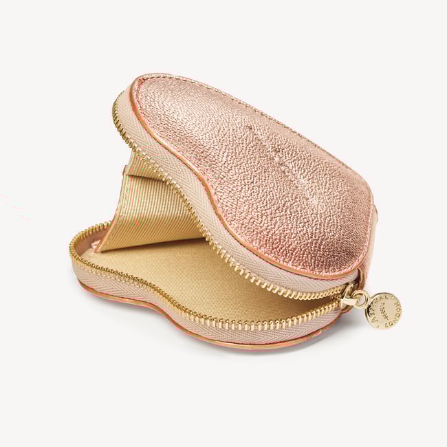 Heart Coin Purse in Metallic Gold | Aspinal of London