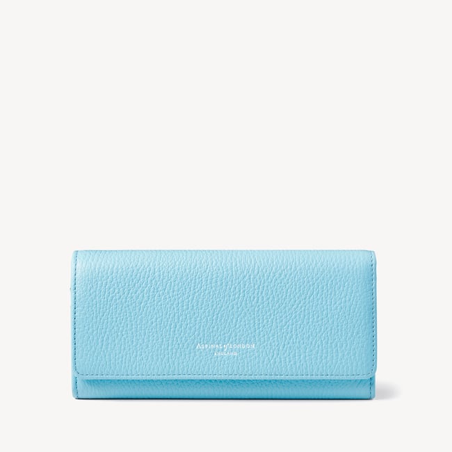 London Purse in Azure Blue Pebble | Aspinal of London