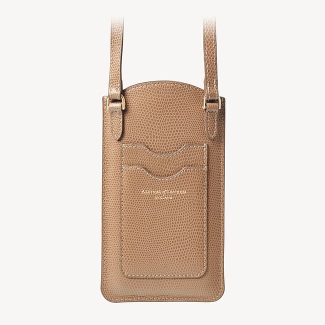 London Phone Case in Camel Lizard | Aspinal of London